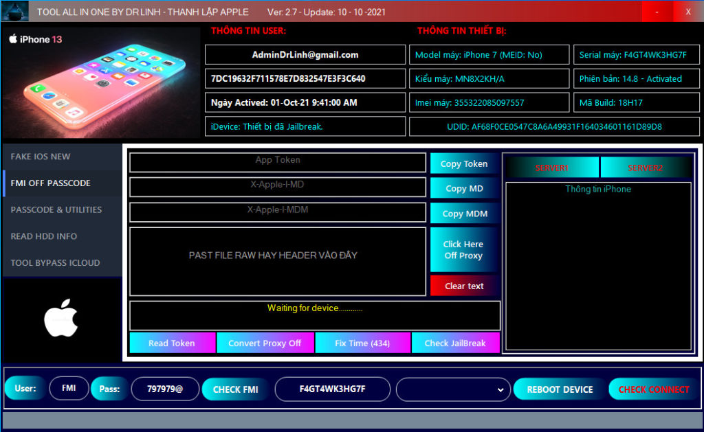 TOOL FMI OFF DrLinh & MrLap – Linh Kiện Phụ Kiện , Main Xác iPhone…
